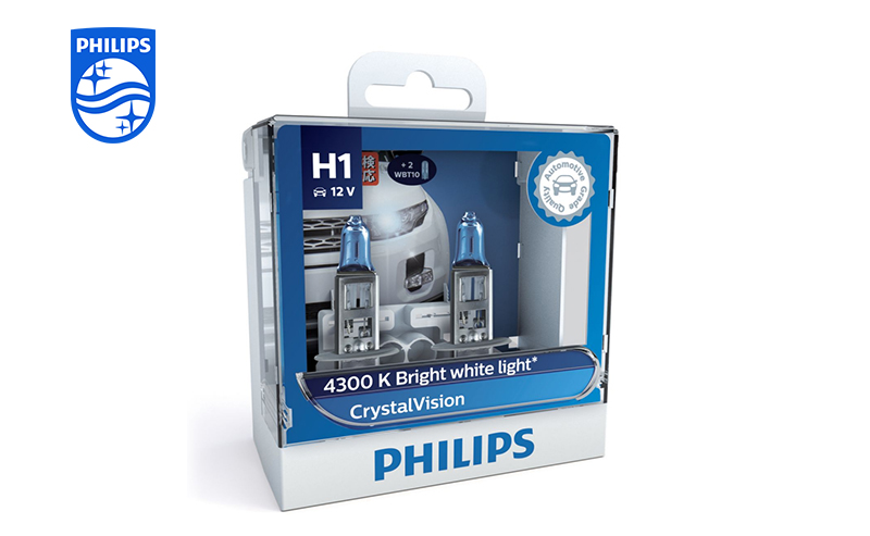 PHILIPS CrystalVision Headlight bulb H1 12V 55W P14.5s 12258CVSM ...