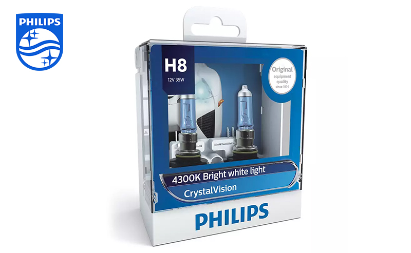 PHILIPS CrystalVision Headlight bulb H8 12V 35W PGJ19-1 12360CVS2 ...