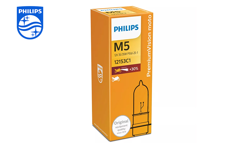 PHILIPS PremiumVision Moto headlight M5 35/35W P15d-25-1 12153C1 ...